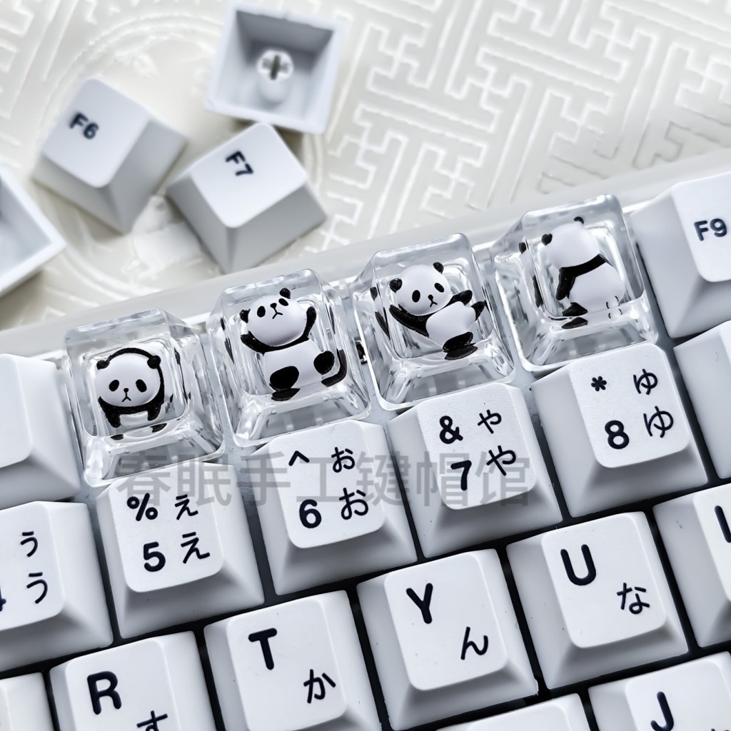 Original Handmade Panda Keycap โปร่งใส Keycap น่ารักโปร่งใส Ice Cube ...