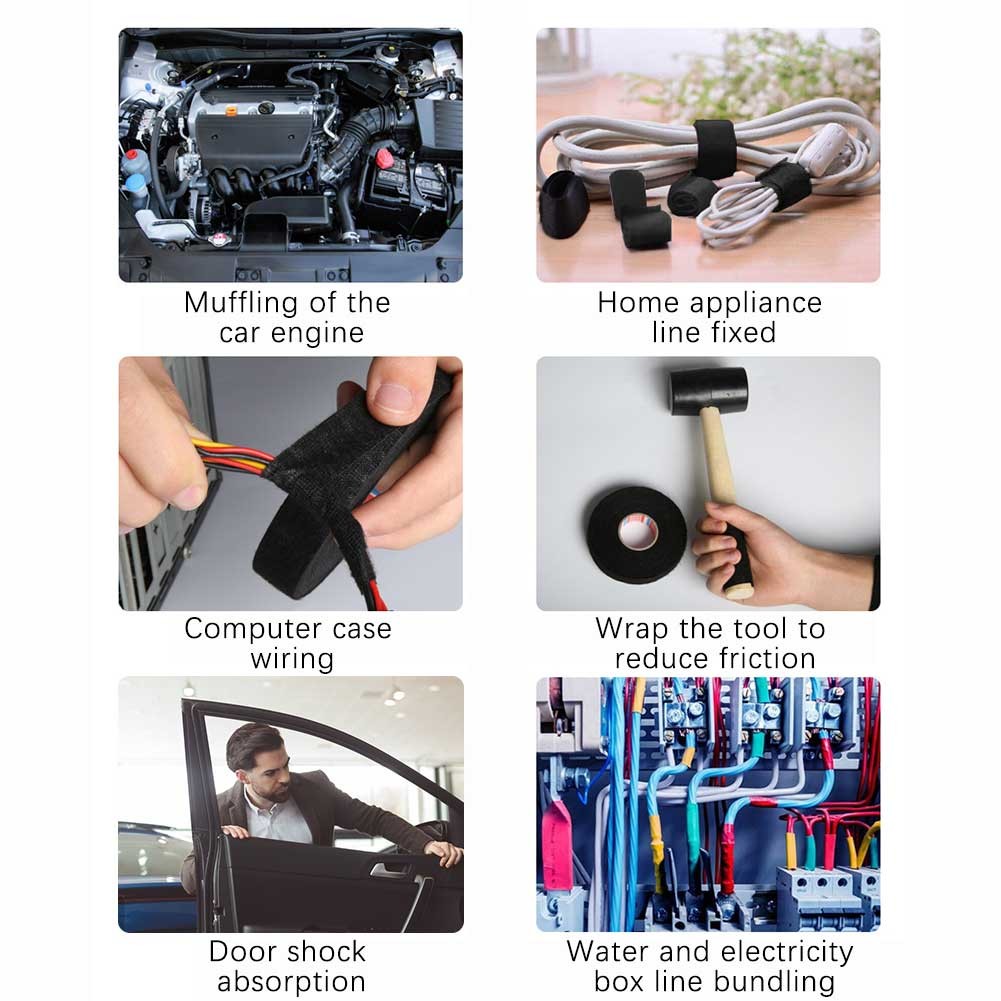 Anti-rattle/anti-vibration Felt เทปสวมใส่สายรัดลวดสําหรับสายไฟ | Shopee ...