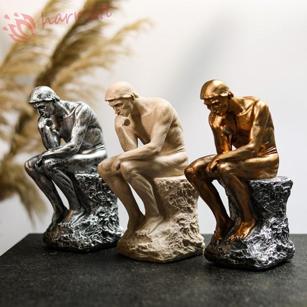 Harriett รูปปั้น Thinker นั่ง Man, สไตล์ยุโรป Creative Thinker นั่ง ...