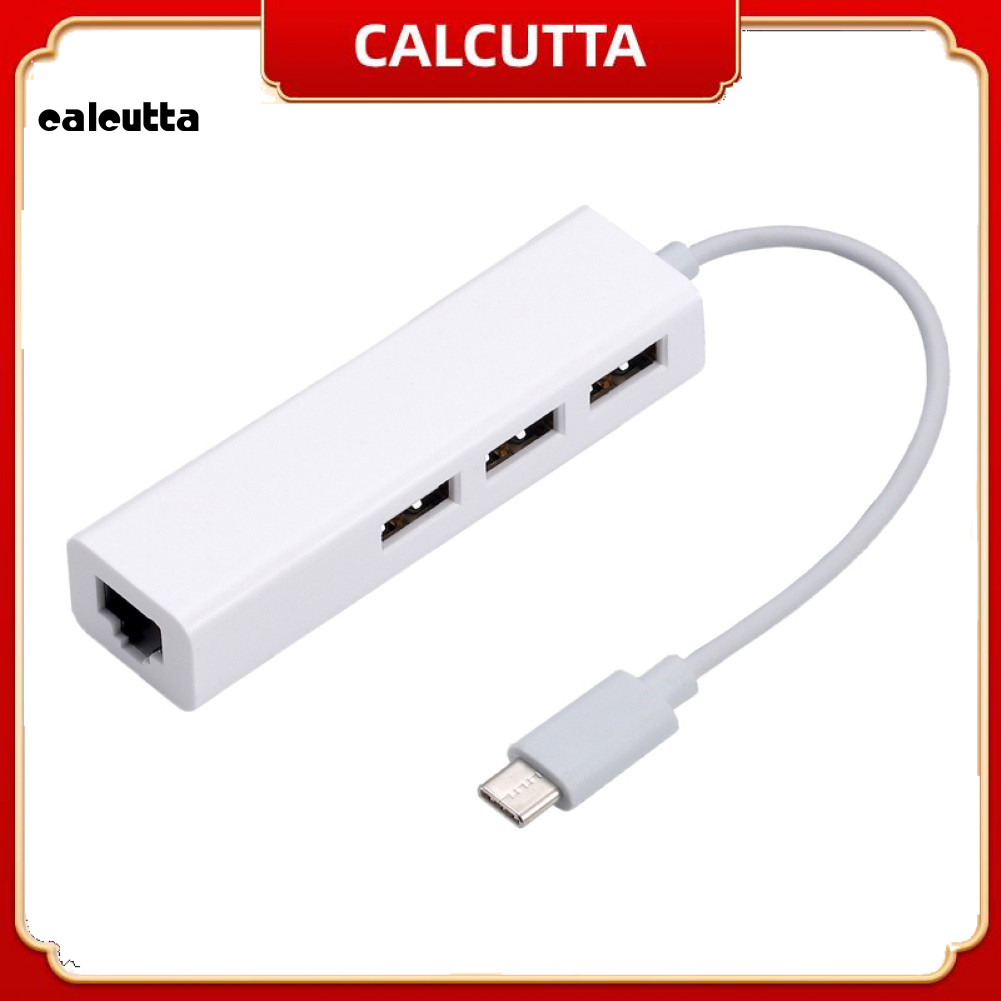 [calcutta] Portable USB/Type-C 3 USB20 Port Hub RJ45 Lan Network Card ...