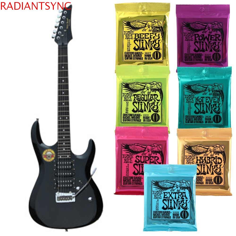 Radiantsync Ernie Ball สายไฟฟ้า, แผลนิกเกิล 2220/2221/2222/2223/2225 สายกีตาร์ไฟฟ้าซุปเปอร์ ...