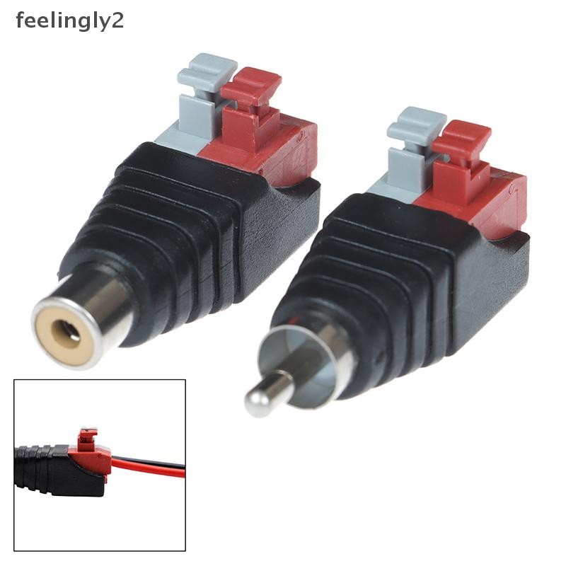 {HotJan} สายลําโพง A/V Cable to Audio Male Famale RCA Connector Press ...