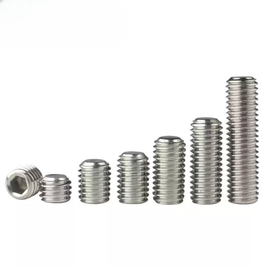 สกรู ตัวหนอน หกเหลี่ยม ปลายตัด สแตนเลส 304 เกลียวมิล หยาบ / Hex Socket ...