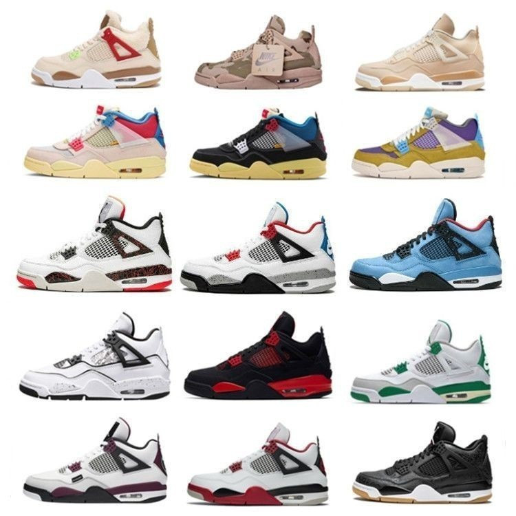 Pure Original AJ4 Retro Joe 4รองเท้าบาสเก็ตบอลไฟฟ้าความร้อนลาวามหาวิทยาลัย Blue Orio รองเท้ากีฬา ...