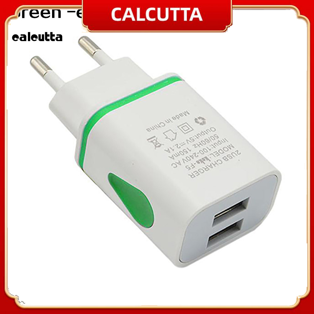 [calcutta] พอร์ต USB คู่ไฟ LED 5V 21A US/EU Plug Wall Home Travel ...