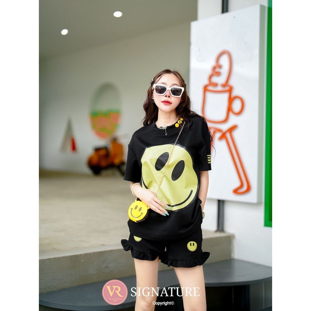 (พร้อมส่ง) VR98 Set เสื้อยืดแขนสั้น ทรง oversize สกรีนลายช่วงอกและแขน ...