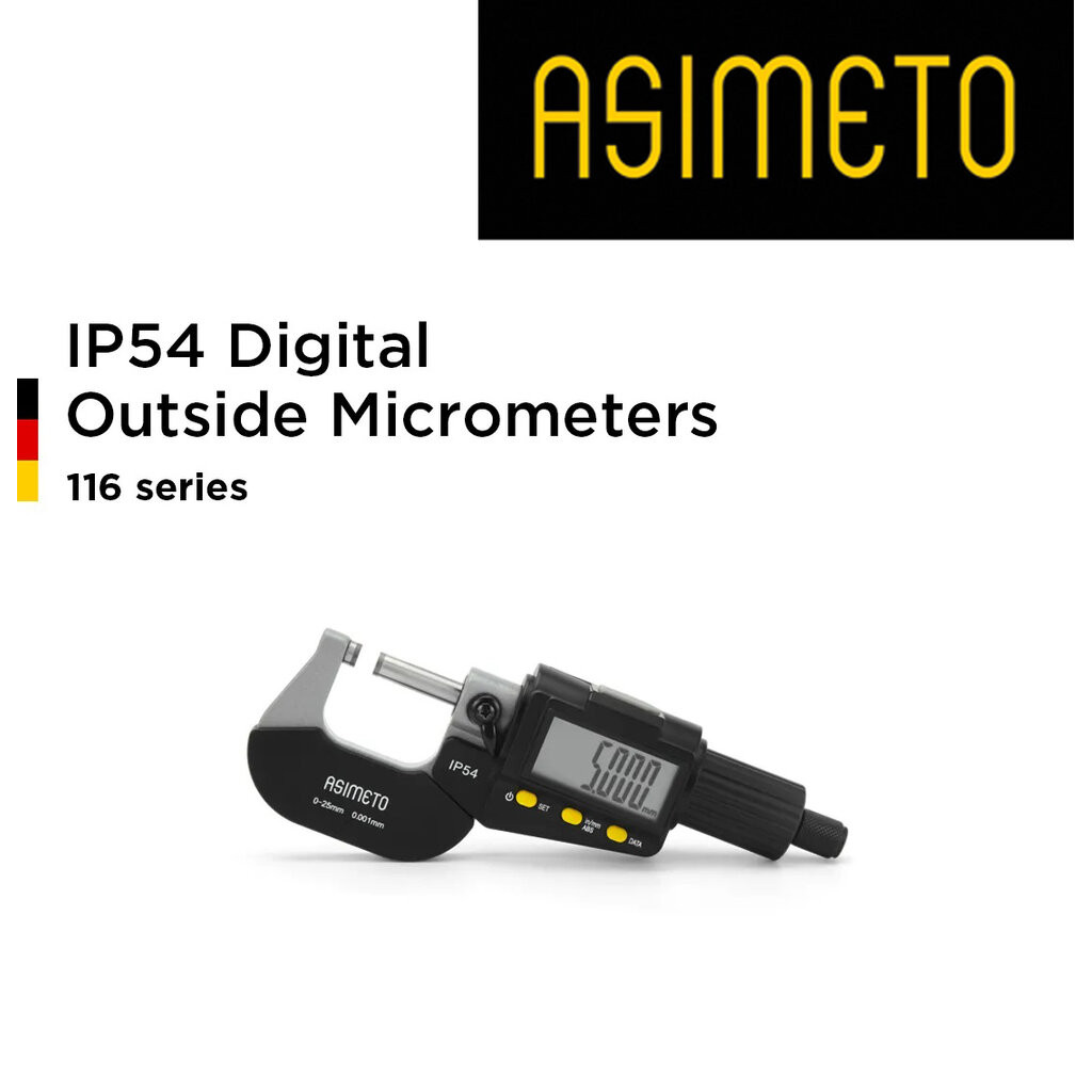 Asimeto ดิจิตอลไมโครมิเตอร์ IP54 Digital Micrometer 0-25 มม, 25-50 มม ...
