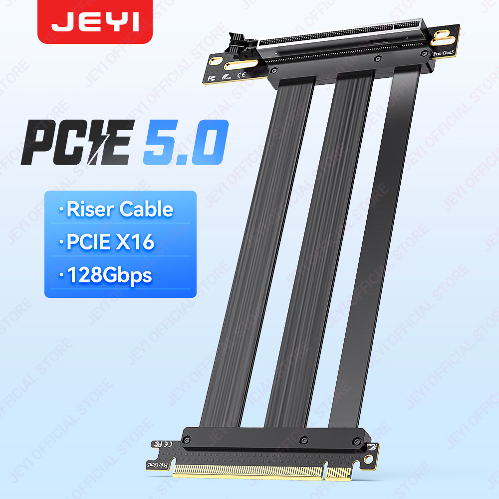 Jeyi PCIE 5.0 x16 Riser สาย, 128Gbps EMI Shielded PCIE x16 GPU สายสําหรับหรือ RTX 4090/4080/3070 ...