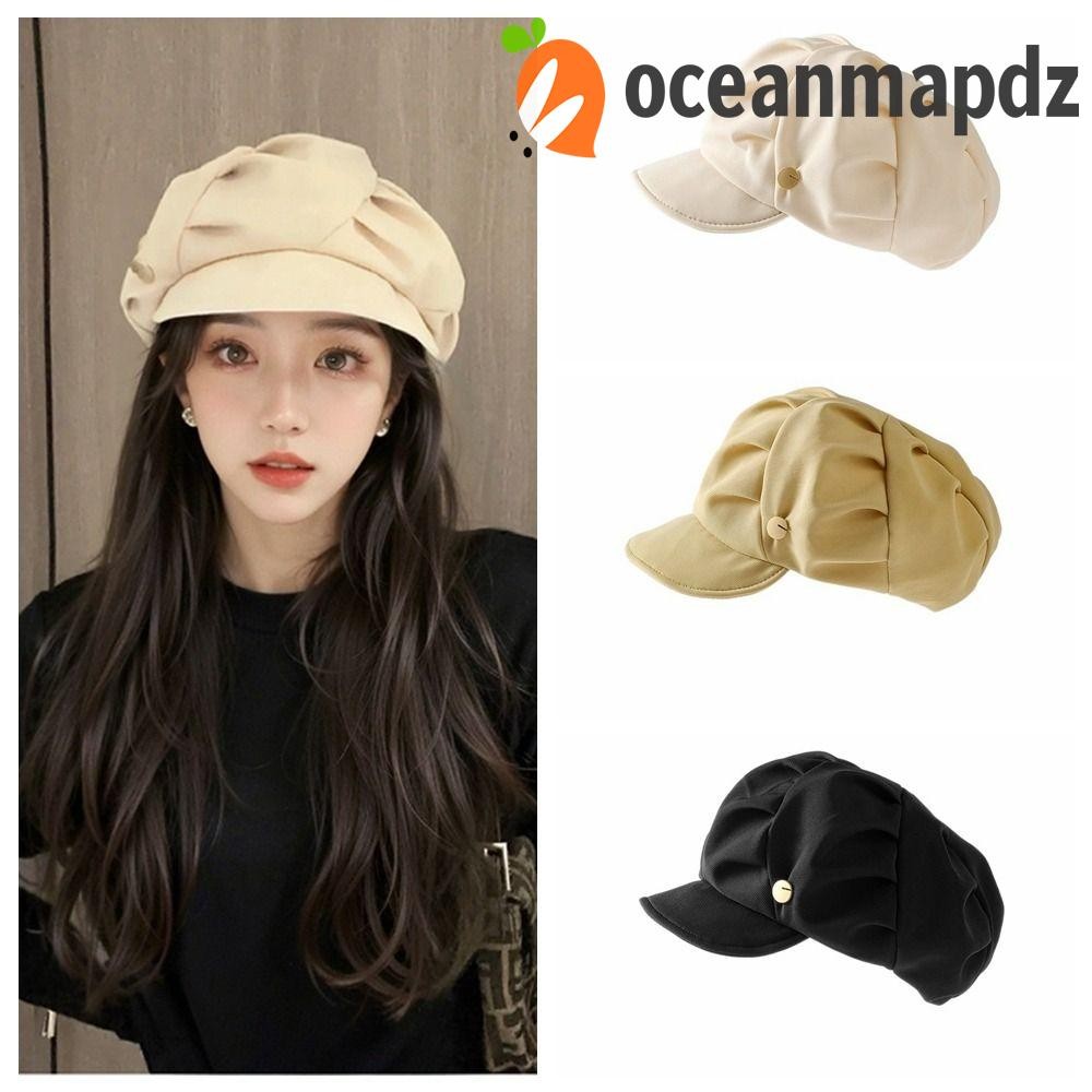 Oceanmapdz จีบหมวกเบเร่ต์, Harajuku Y2K Cloud Painter หมวก, Retro Newsboy หมวก Peaked หมวกแปด ...