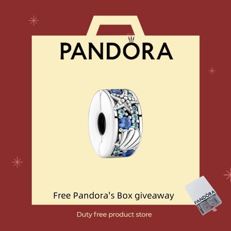 PANDORA 100% เครื่องประดับเงิน925ชุดของขวัญคู่ปลาดาวเขตร้อน & คลิปหนีบ ...