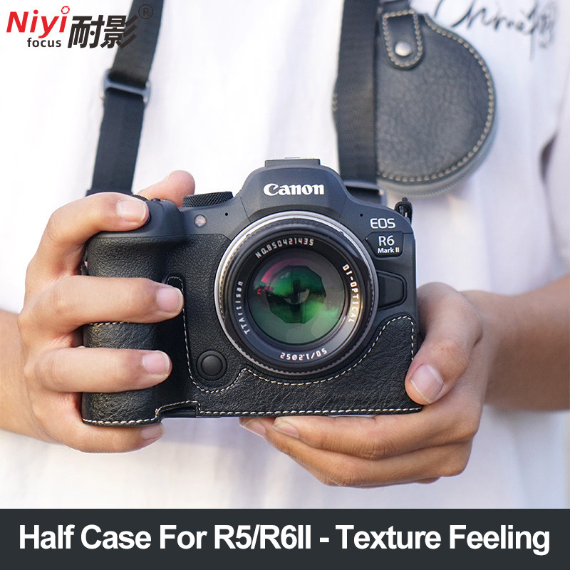Canon R5 R6II R62 กล้องครึ่งสําหรับ Canon EOS R6 Mark II R6 PU ฐานหนัง ...