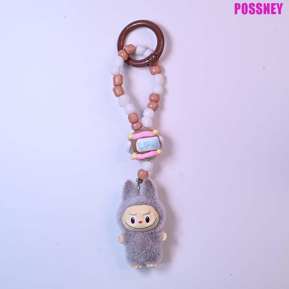 Possney Have A Seat Labubu Pendant, Heart PVC Flocking Labubu Key Ring ...