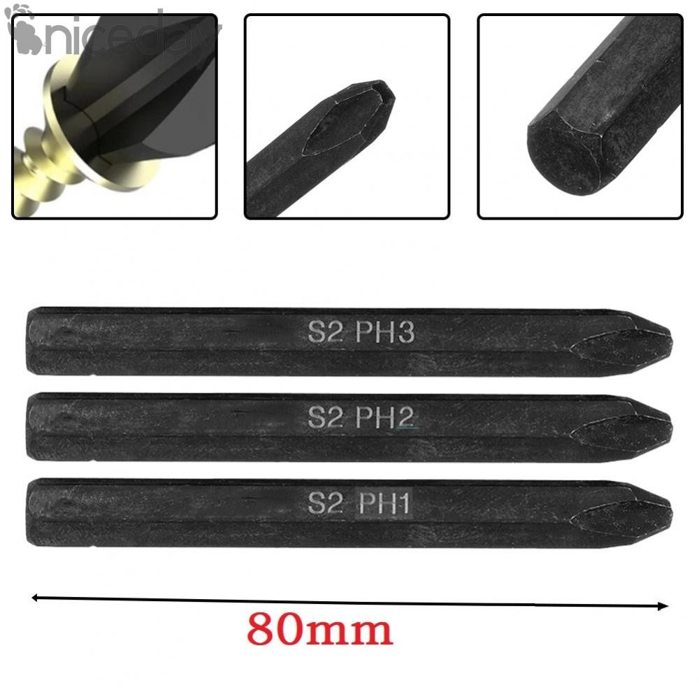 Heavy Duty Hex Shank Impact ไขควงไฟฟ้า Bits PH1 PH2 PH3 (80 มม. ...