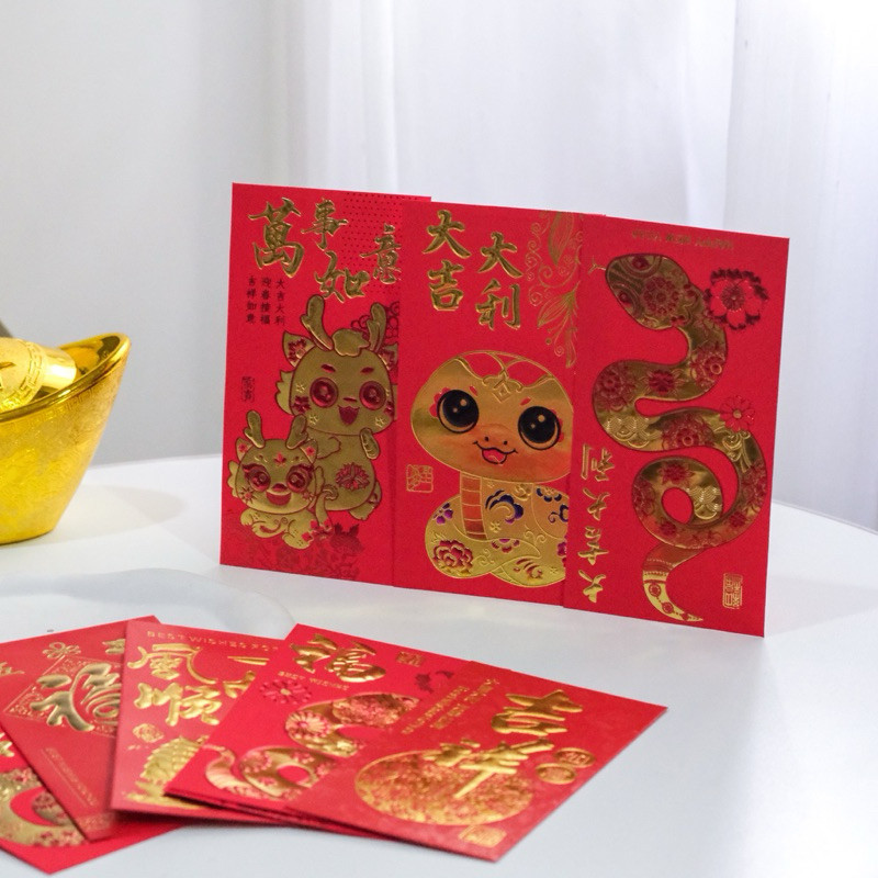 🔥ถูกสุด ลายเยอะสุด ลายใหม่ปี2568🔥 ซองอังเปาแดง แพค6 ซอง | Shopee Thailand