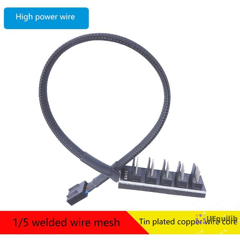 Uequilib 4 Pin PWM Fan Hub Splitter Power Supply Cable 1 ถึง 5 Way PC ...