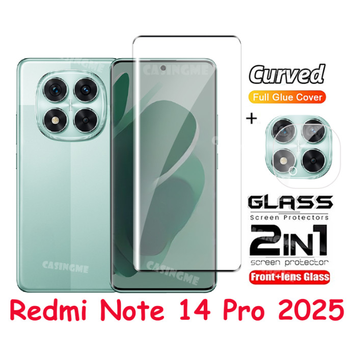 Redmi Note14pro 5Gกระจกนิรภัยด้านหน้าฟิล์มด้านหลังเลนส์สําหรับRedmi Note14pro Note14 14pro ...
