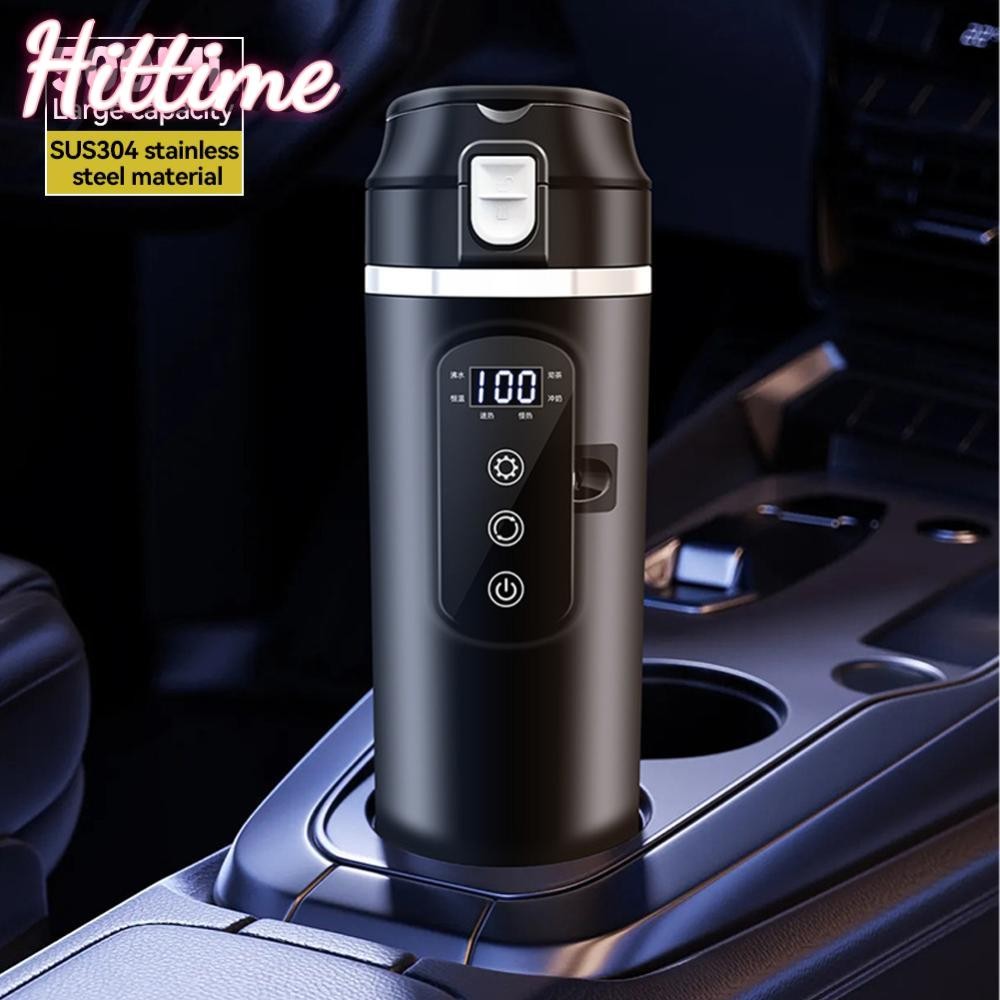 Hittime 12V/24V 500ml อุ่นสมาร์ทรถความร้อนถ้วยอุณหภูมิควบคุมกาต้มน้ําไฟฟ้าสแตนเลสถ้วยน้ําอุ่นขวด ...