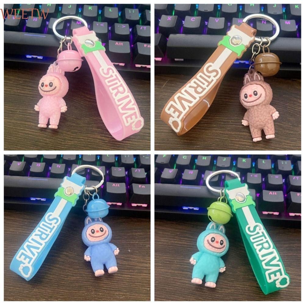 Weekw Labubu พวงกุญแจตุ๊กตา, Bell Anti-lost Labubu PVC จี้, พวงกุญแจรถ ...