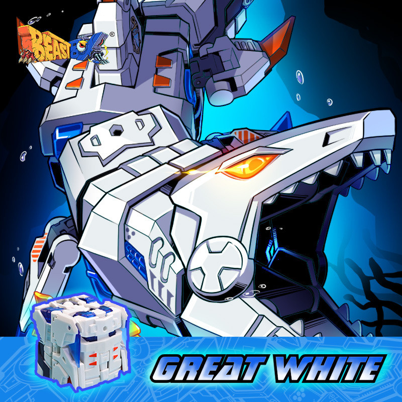 52TOYS BEASTBOX Beast Box Great White Shark Deformation Toy Assembly ...