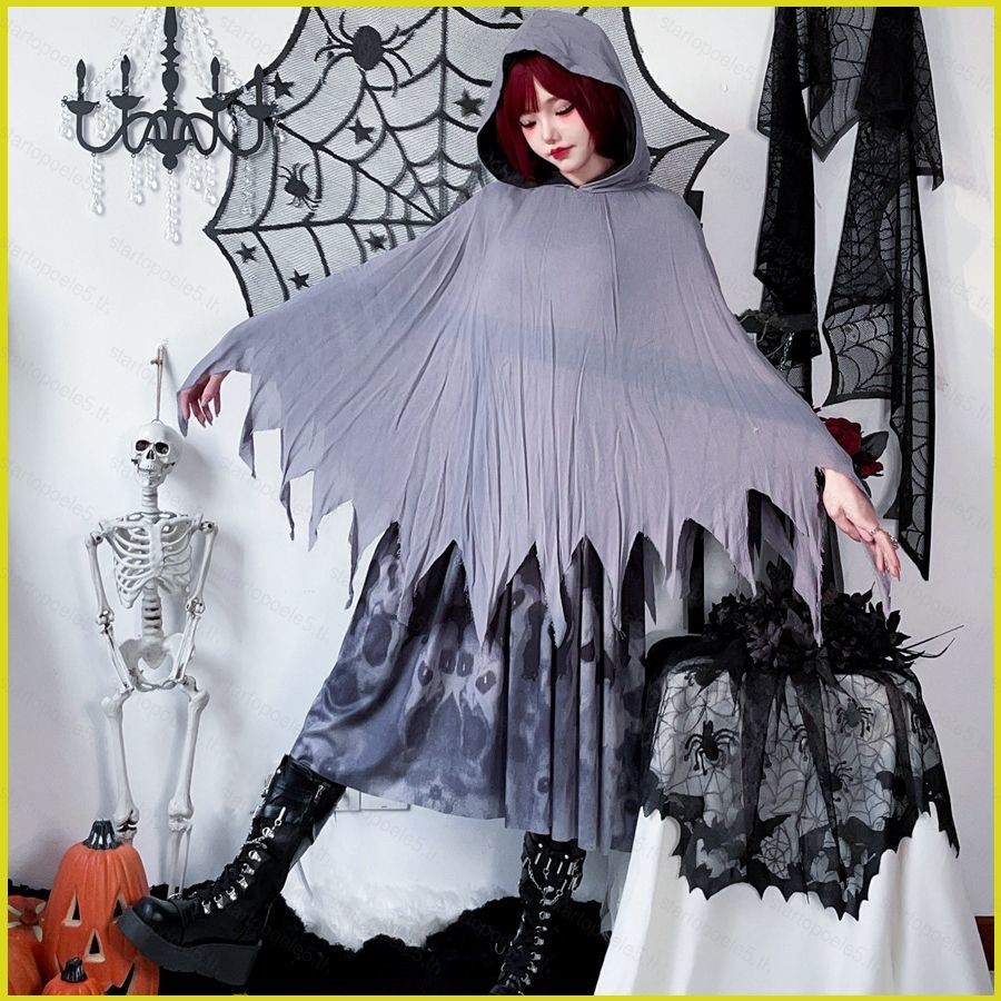 Sta5 ฮาโลวีนเด็กเสื้อคลุมเสื้อคลุมแม่มด Death Robe ชุดตลกบทบาทเล่นคอสเ ...