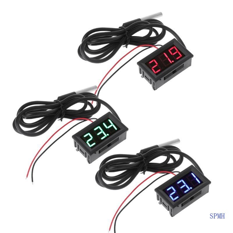 Super Portable LED Mini Temperature Meter DC 12V 24V Digital 1m Sensor ...
