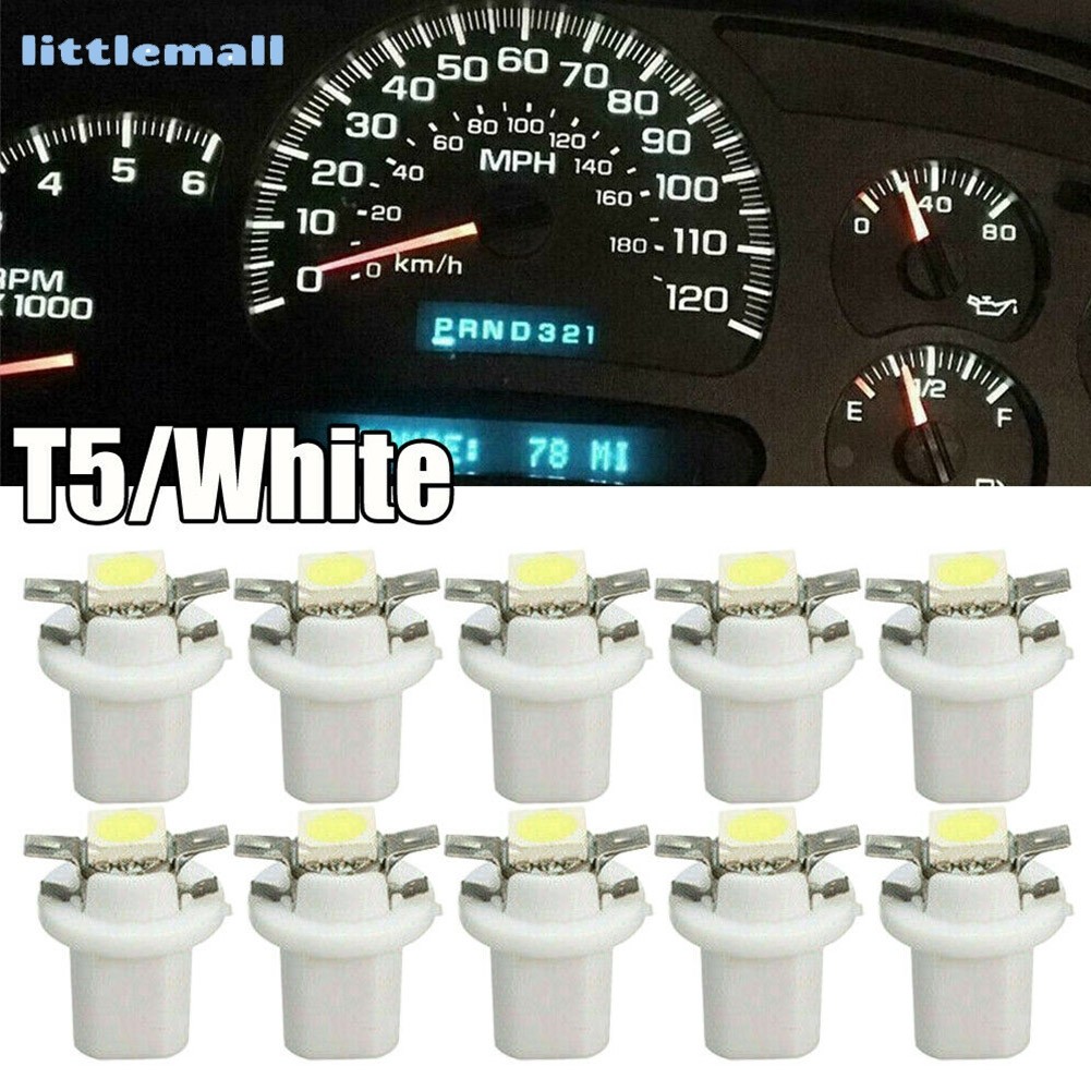 10 ชิ้น T5 B8.5D 5050 สําหรับ SMD สีขาวรถ LED Dashboard Dash โคมไฟ ...