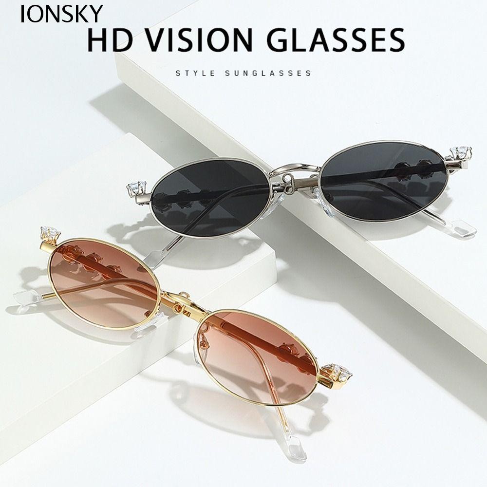 Ionsky แว่นกันแดด Rhinestone, Bling INS Retro กรอบแว่นตา, สะดวก Y2k ...