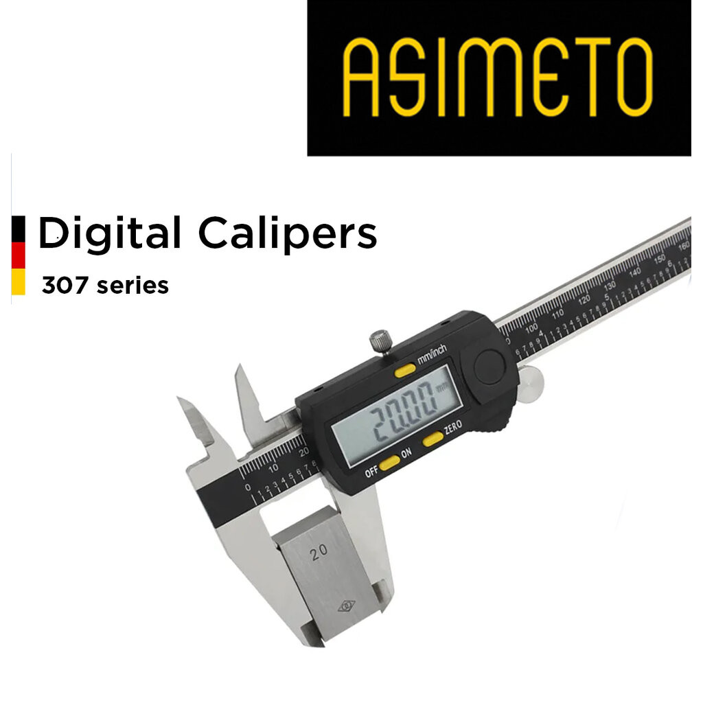 Asimeto เวอร์เนียร์ดิจิตอล Digital Caliper (Three Buttons) 0-150 มม, 0-200 มม, 0-300 มม | Shopee ...