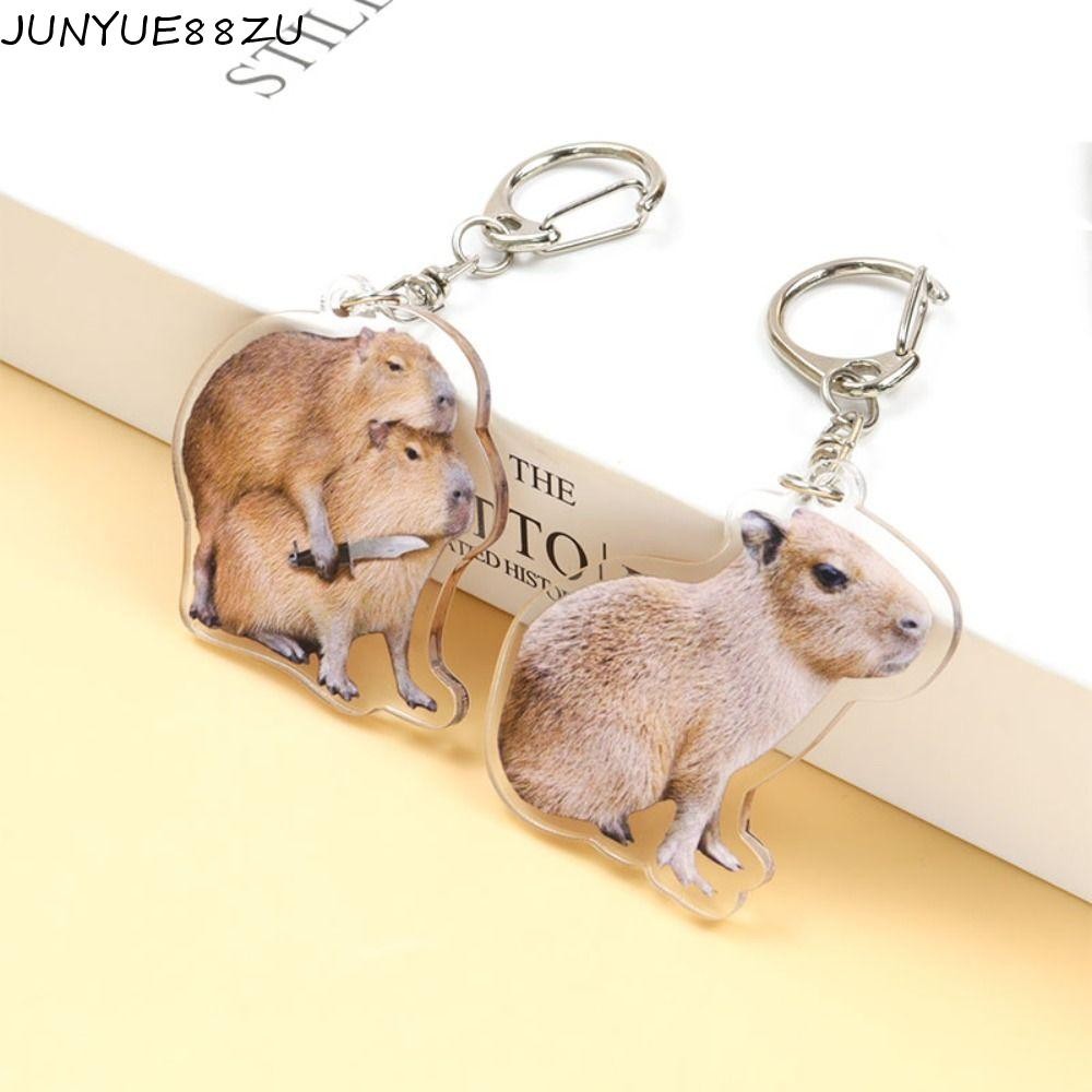 JUNYUE88ZU พวงกุญแจ Capybara การ์ตูน Capybara เรซิ่นสัตว์ Capybaras พวงกุญแจ, Creative อะคริลิค ...