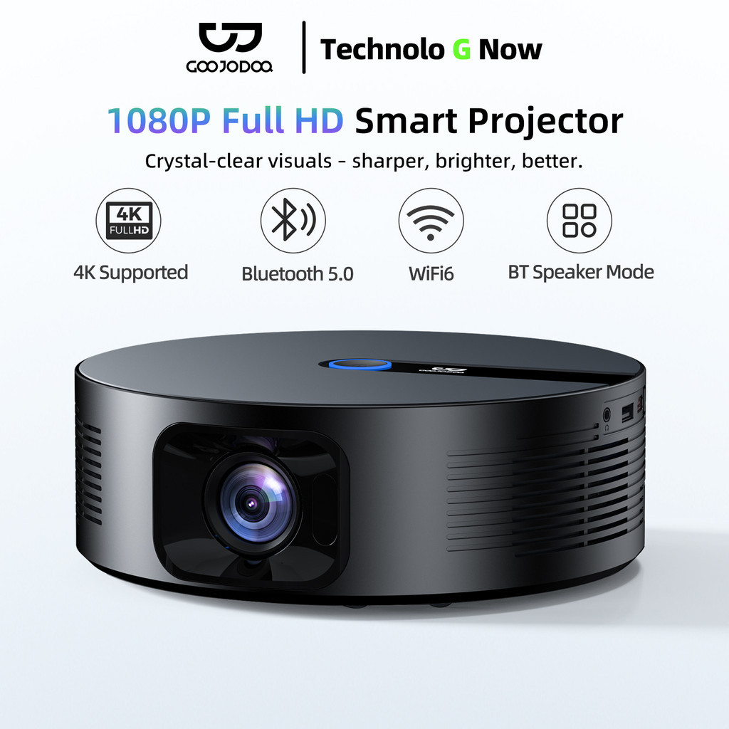 GOOJODOQ 1080P HD Smart Projector Smart Adjustment Effortless Setup ...