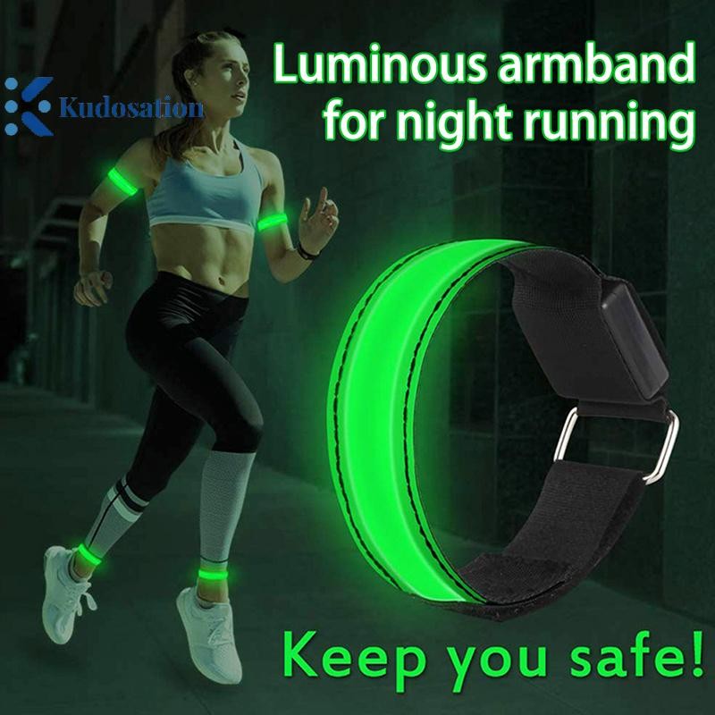 การชาร์จคุโดส LED Luminous Night Running Safety กีฬากลางแจ้งปลอกแขน ...