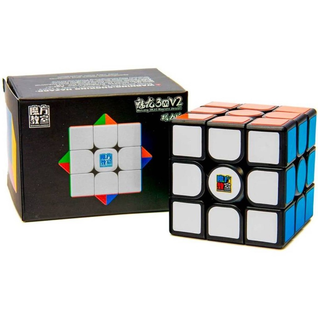 Moyu Meilong 3M V2 3x3 Magnetic Speed Cube - สีดํา พร้อมสติ๊กเกอร์ ...