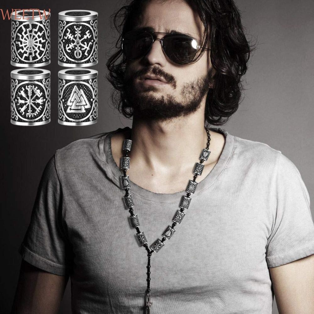 Weekw 6 ชิ้น/เซ็ตไวกิ้ง Runes ลูกปัด, Charms DIY ผม Braid Beard, ไวกิ้ง ...