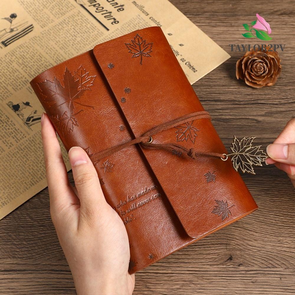 Taylor2pv หนัง PU Kraft Notebook, A6 Blank Travelers Vintage Notebook ...