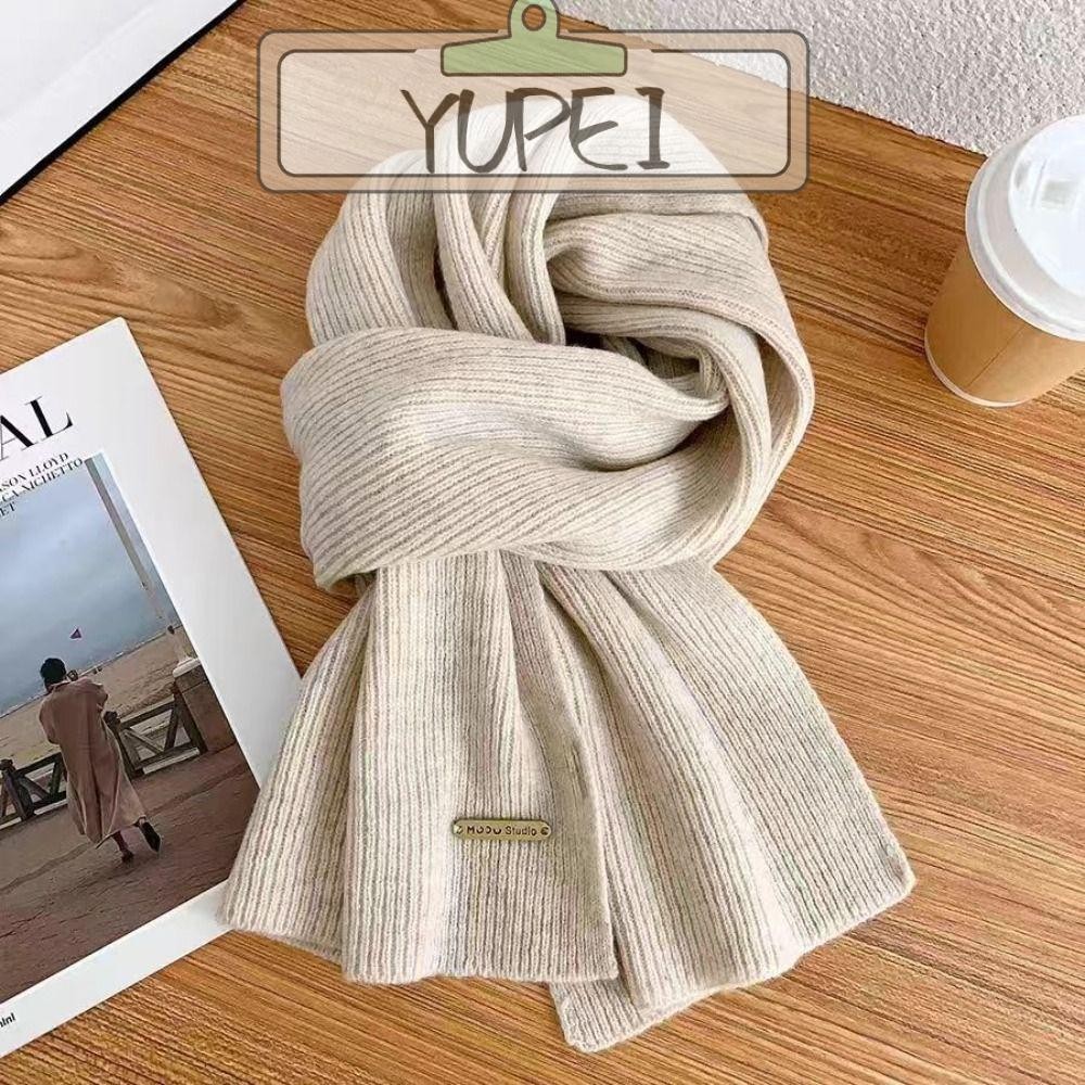 YUPEI ผ้าพันคอข้ามถักสีทึบ ทำด้วยผ้าขนสัตว์ ปกค้อมือนอกสำหรับหญิง | Shopee Thailand
