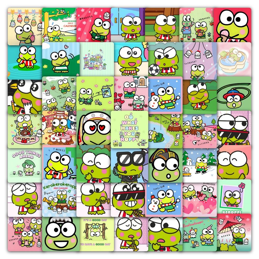 59 ชิ้น Keroppi Sanrio สติ๊กเกอร์ - สติ๊กเกอร์การ์ตูนกบน่ารักสําหรับ ...