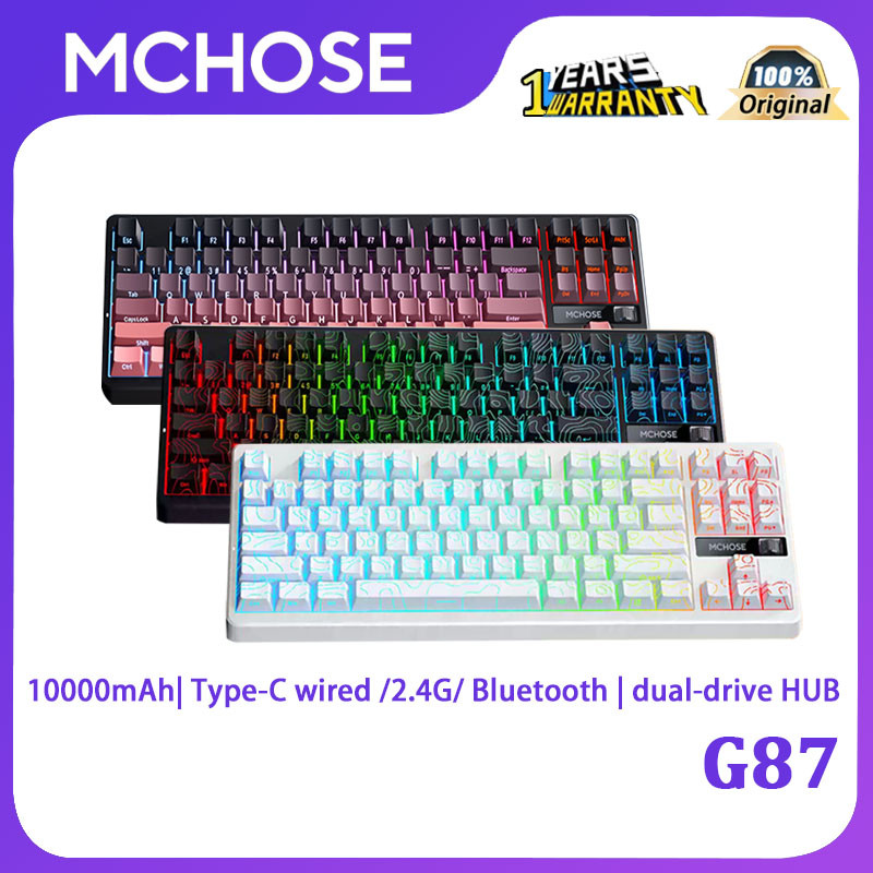 Mchose G87 ที่กําหนดเองบลูทูธคีย์บอร์ดเครื่องกลปะเก็นโครงสร้างคีย์บอร์ดเกมสามโหมดไร้สาย | Shopee ...
