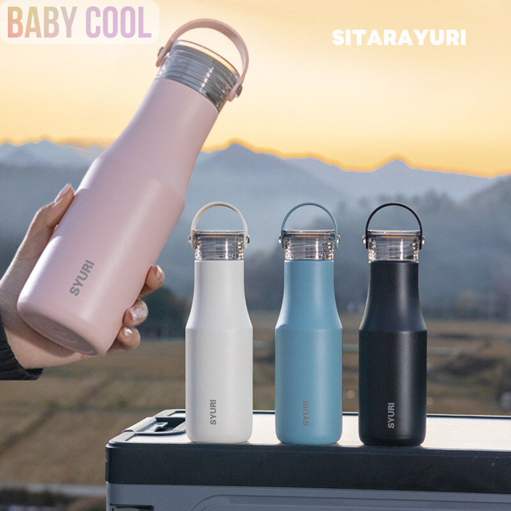 SITARAYURI ขวดน้ำสแตนเลส SUS304 แบบมีที่กรองชา 380ml 480ml ขวดน้ำสแตนเลส ขวดเก็บอุณหภูมิเย็น ...