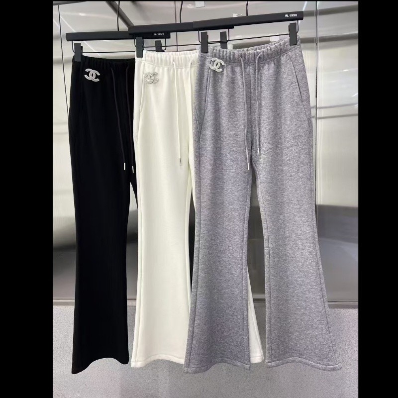 Cc 2025 Flared Pants Sweatpants กางเกงเอวสูงสไตล์ Chanel CKKG | Shopee ...