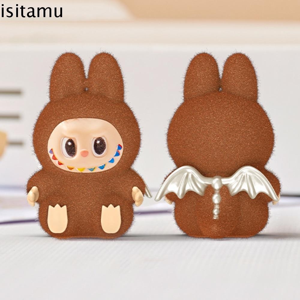 Isitaft Angel Labubu Flocking ตุ๊กตา, Silver Wing นั่ง Party Angel ...