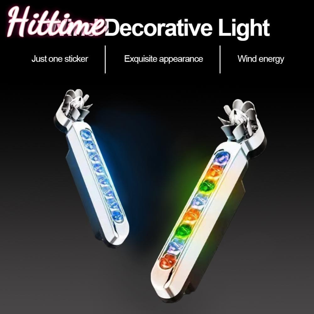 Hittime 2 ชิ้นรถพลังงานลม LED DRL ไฟวิ่งกลางวัน Creative Auto เสริมแสงหมุนพัดลมโคมไฟรถยนต์ Day ...