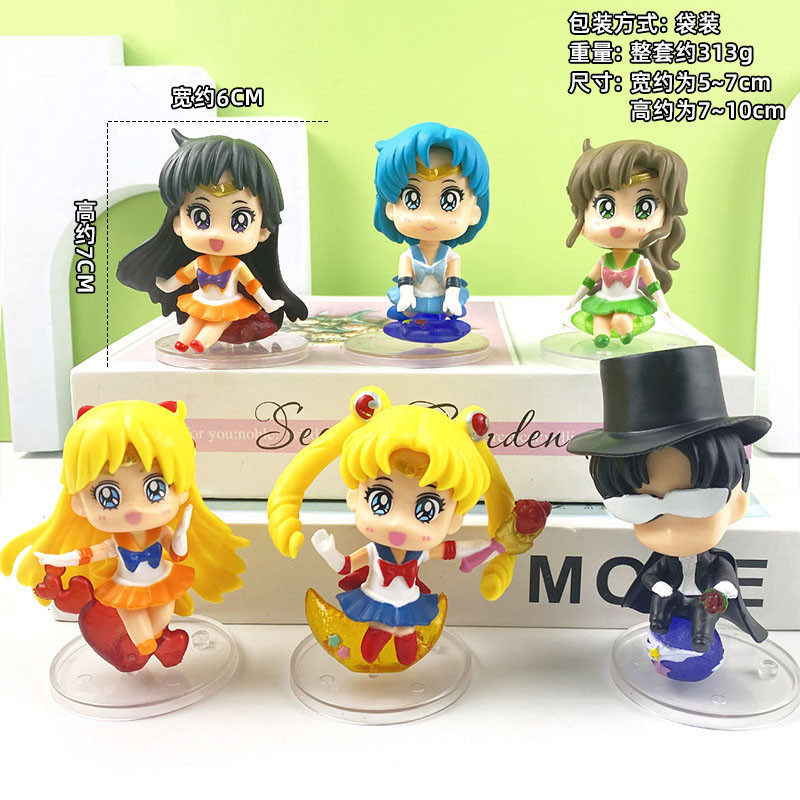 8 ชิ้นเซเลอร์มูนอะนิเมะรูป Tsukino Usagi Chibiusa Kino Makoto Action ...