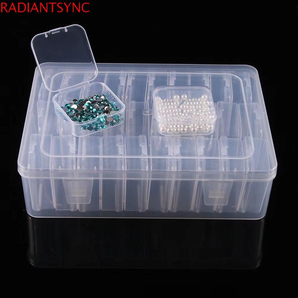 กล่องเก็บลูกปัด RADIANTSYNC, กล่องเก็บเครื่องประดับพลาสติกหลายตาราง, มัลติฟังก์ชั่น DIY Square ...