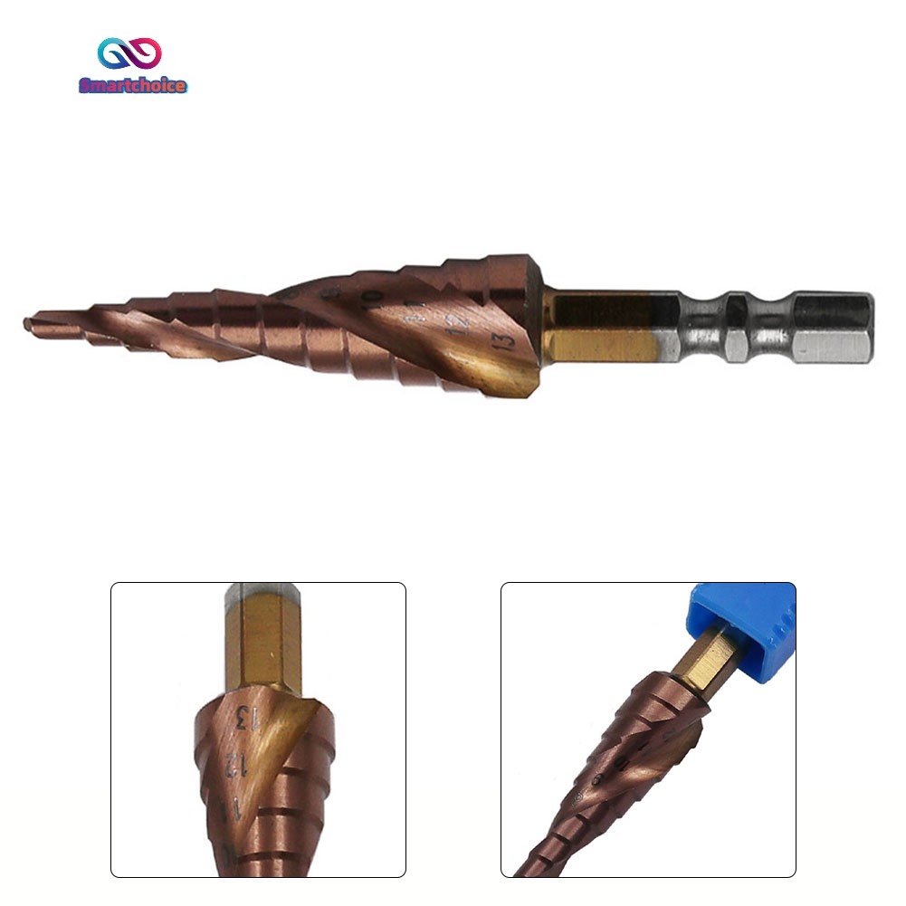 ⚡ทางเลือกอัจฉริยะ⚡Hss-co M35 Cobalt Step Drill Bit 3-13 มม.1/4 นิ้ว Hex Shank งานไม้ BitsReady ...