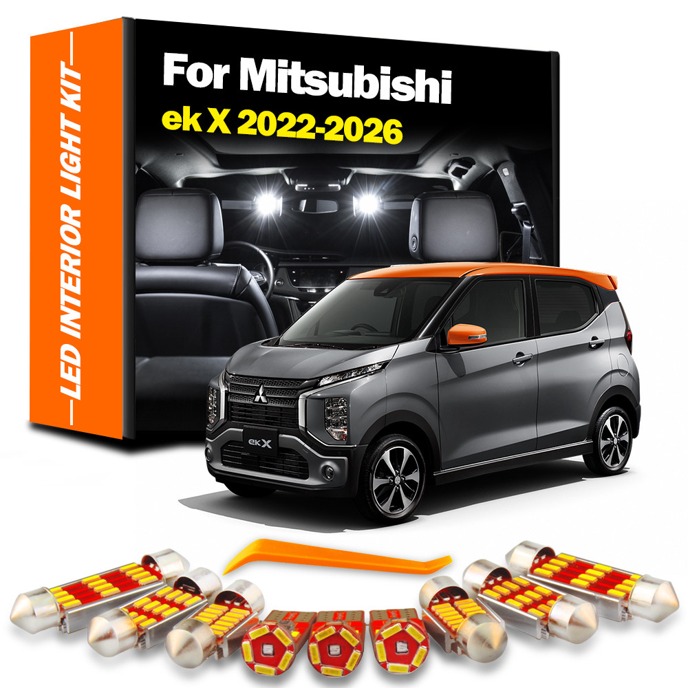 8 ชิ้นชุดไฟ LED ภายในสําหรับ Mitsubishi EK X EV 2022 2023 2024 2025 2026 ในร่มอ่านป้ายทะเบียน ...