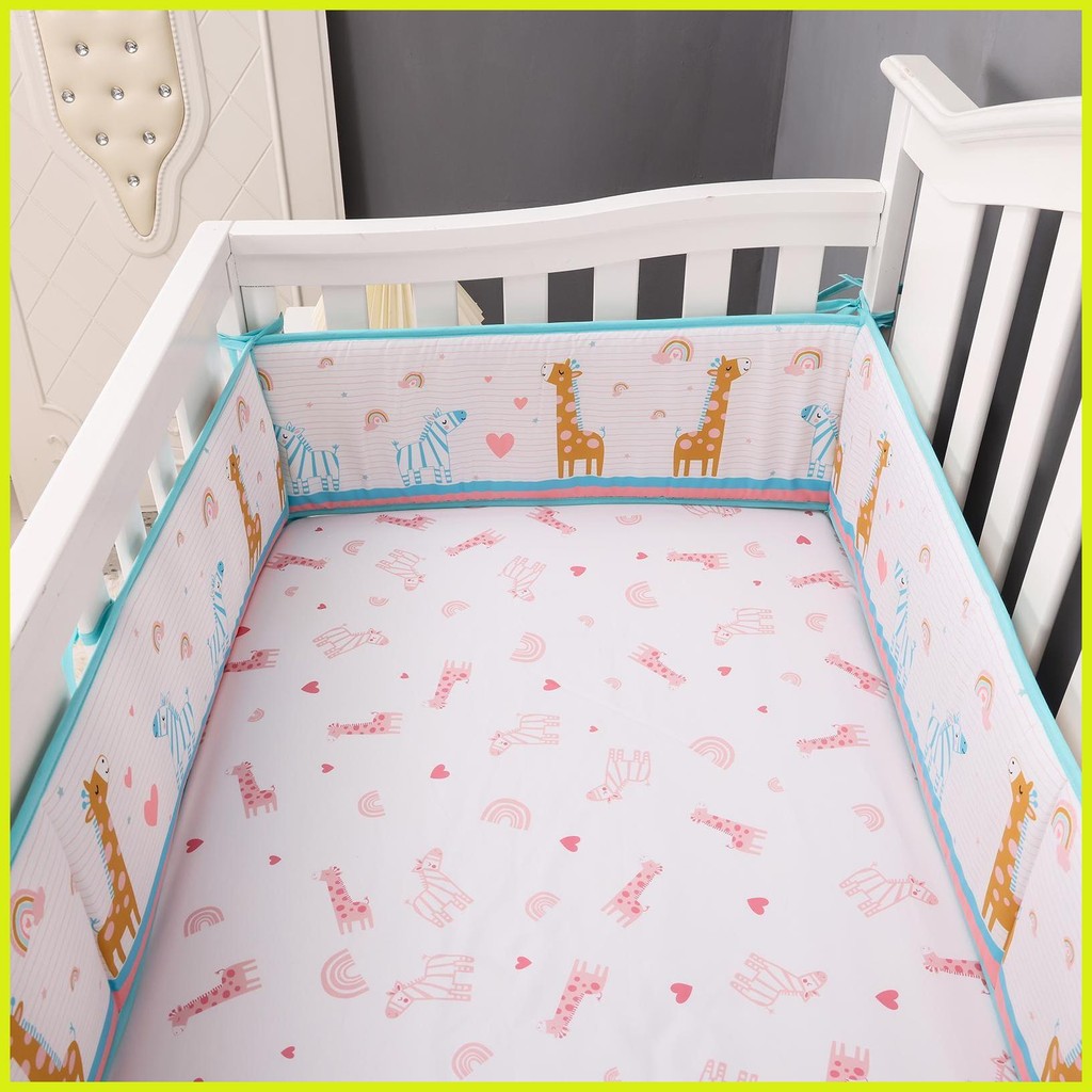 เบาะเปลกันชน 4 ชิ้น Crash-Proof Crib Border กันชน Crib Rail กันชน ...
