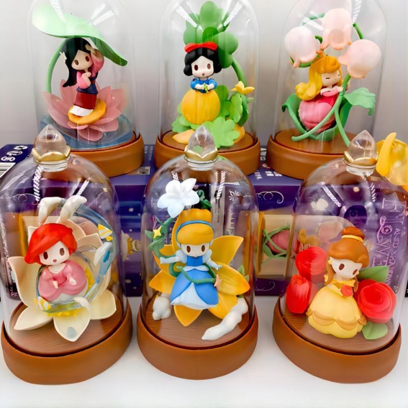 Disney Princess Blind Box Glass Flower Shadow Small Night Lamp Disney ...