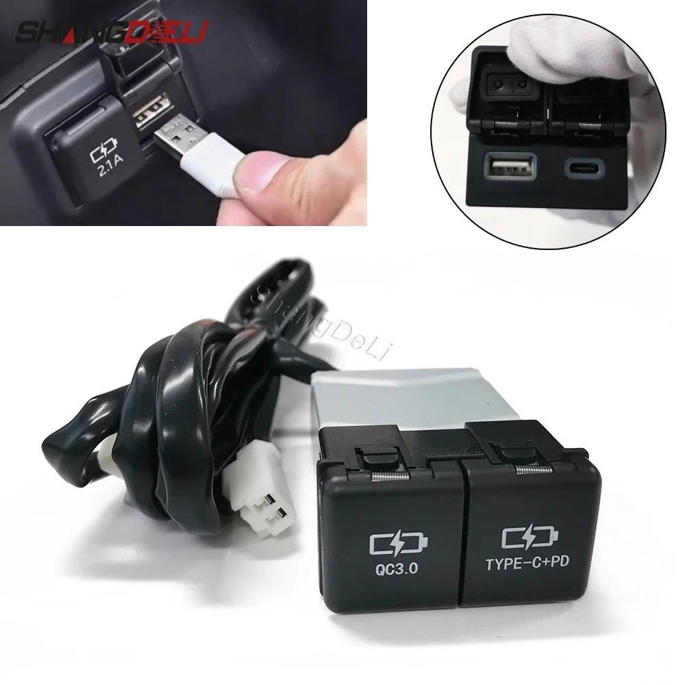 12v/24v Car Charger Socket Dual USB Type-C PD ชาร์จ Outlet Power ...