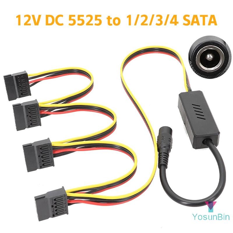 Yosunbin] DC 5525 To SATA Hard Drive Power Supply Cable DC 12V To 4Pin ...