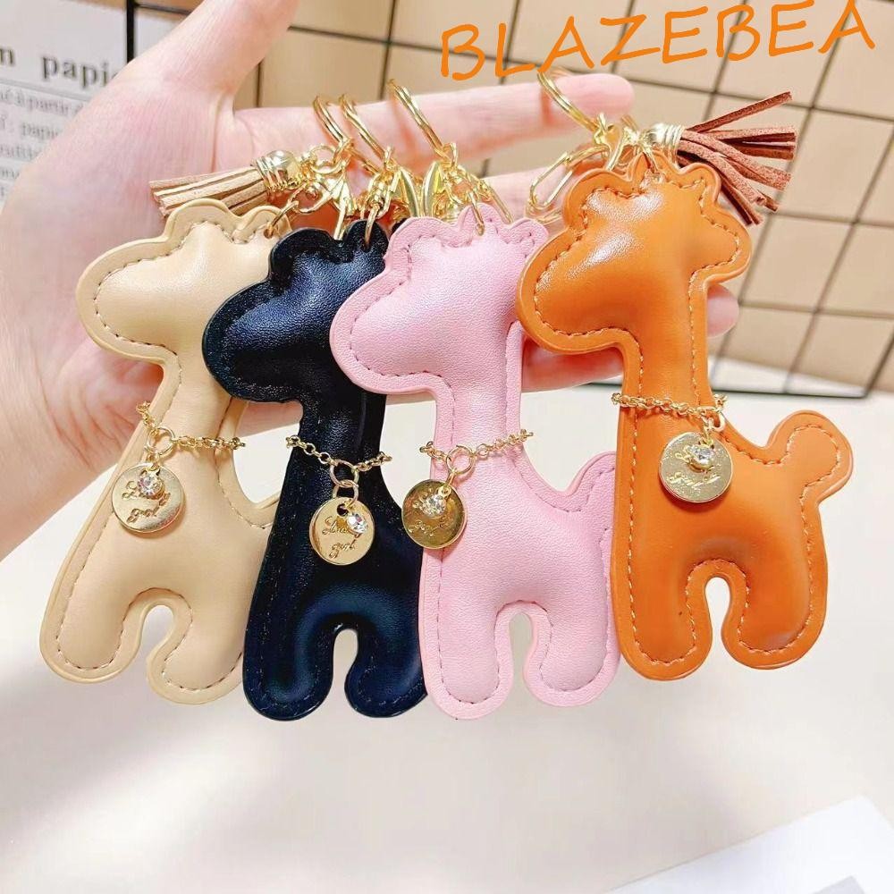 Blazebea พวงกุญแจยีราฟ, Rhinestone Tassels หนัง PU Key แหวน,น่ารักกระเป๋าตกแต่งหลายสี ...